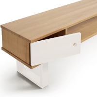 Mueble Tv ó Mesa de televisión 150 en color Encerado y Blanco MAX150 | Maisons du Monde