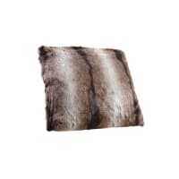 Coussin balle en fausse fourrure marron clair | Maisons du Monde