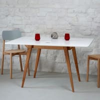 Erweiterbarer Tisch aus Holz , 90x65x75 Weiß, Eiche Envelope | Maisons ...