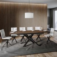 Table extensible effet bois noyer 90x120/180 cm Ganty | Maisons du Monde