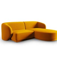 Sofá esquinero modular derecho 3 plazas de terciopelo verde botella Lionel | Maisons du Monde