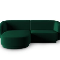 Sofá esquinero modular derecho 3 plazas de terciopelo verde botella Lionel | Maisons du Monde