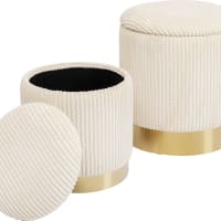 Runder Hocker aus Boucle Stoff mit Metallbeinen, 40x40cm Albane ...
