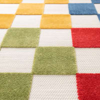 Tapis d'extérieur motifs à carreaux multicolores 140x200 Oxence ...