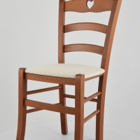 Sedia in faggio color naturale e seduta in tessuto capriolo Cuore ...