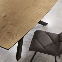 Mesa extensible efecto madera acabado roble cm. Al.75xp.93xl.160 Omega | Maisons du Monde