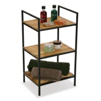 Bambus Regal, mit 5 Höhenverstellbaren Regalebenen - L60 cm - Braun ...