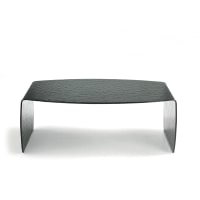 Table basse en bois de hêtre et verre trempé, vert Kob | Maisons du Monde