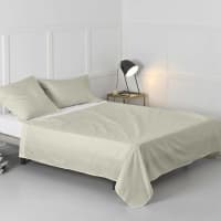 Drap 100% Coton Blanc 210x270 cm Basic 200 tc | Maisons du Monde