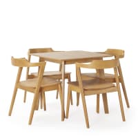 Table à manger 80x80 cm Couleur Chêne Pomago | Maisons du Monde