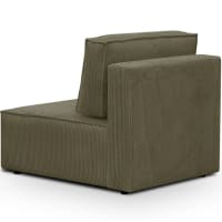 Chauffeuse d'angle à droite modulable en velours côtelé vert kaki ...