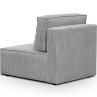 Chauffeuse d'angle à droite modulable en velours côtelé vert kaki ...