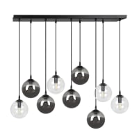 Regleta de techo estilo vintage con 9 esferas de cristal gris y ámbar Sagan | Maisons du Monde