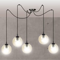 Lámpara colgante estilo moderno con 5 cables desplazables multicolor ...