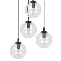 Lámpara colgante estilo nórdico negro con altura regulable y 3 esferas ...