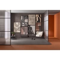 Toile imprimée verte, ocre, noire et écrue 90x90 BAKER | Maisons du Monde