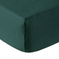 Drap housse en coton vert 160x200 cm GAIA | Maisons du Monde