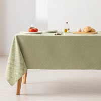 Nappe en coton jacquard antitaches géométrique lin 140x200cm Losan ...