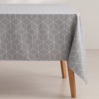 Nappe en coton jacquard antitaches géométrique lin 140x200cm Losan ...