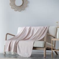Plaid en coton rose poudré 127x152 PLAID EN COTON | Maisons du Monde
