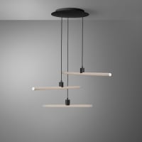 Lámpara colgante con 3 esferas transparente y cables desplazables ...