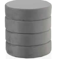 Puf tapizado con tejido aterciopelado blanco | Maisons du Monde