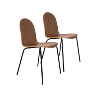 Chaise haute en contreplaqué chêne naturel noire Andi | Maisons du Monde