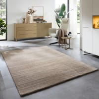 Alfombra de diseño con motivo rombos y relieve en tonos beige 140x200 ...