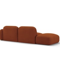 Sofá modular 3 plazas de tejido chenilla terracota mezcla Lionel ...