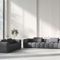 Sofá modular 5 plazas de tejido estructural coral Lorella | Maisons du ...