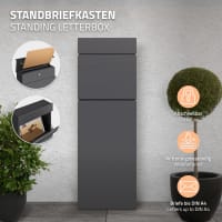 Cassetta postale da parete moderna antracite 37x11x37cm | Maisons du Monde