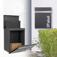 Cassetta postale da parete moderna antracite 37x11x37cm | Maisons du Monde