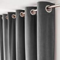 Rideau thermique aspect velours 140x260cm Gris anthracite GALENA ...
