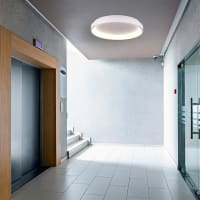 Plafoniera tonda luce LED 70W CCT lampada soffitto metal bianco Ø 60cm ...