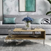 Mesa centro con revistero color roble arena Benny | Maisons du Monde