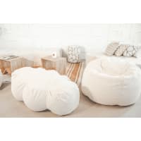 Puf de terciopelo blanca | Maisons du Monde