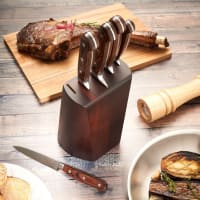 Set de 5 couteaux de cuisine + bloc bambou | Maisons du Monde