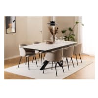 Table rectangulaire en céramique L200 blanc marbre Neiva | Maisons du Monde