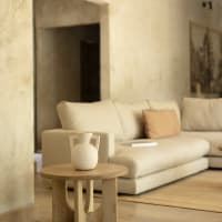 Tables gigognes rondes en bois d'acacia massif et marbre Babkha ...