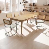 Table à manger extensible 10 personnes en manguier massif L160/240 ...