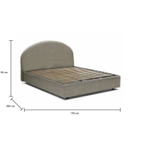 Lit capitonné en tissu, gris clair, 140x190 cm Chelsea | Maisons du Monde