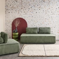 Chauffeuse 2 places pour canapé modulable vert Lao | Maisons du Monde