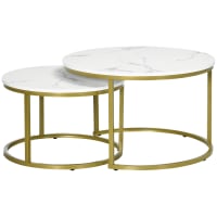 Set di 3 tavolini in metallo dorato | Maisons du Monde
