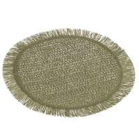 Set de table noir en jute avec pompons Diam. 38 cm Azusa douceur d ...