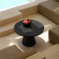 Tables gigognes rondes en bois d'acacia massif et marbre Babkha ...