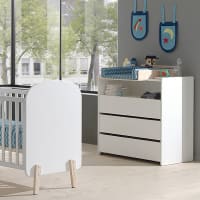 Commode avec table à langer et 3 tiroirs blanc | Maisons du Monde