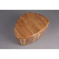 Tables gigognes rondes en bois d'acacia massif et marbre Babkha ...