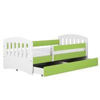 Lit extensible enfant en bois couleur chêne topanga et vert de gris ...