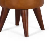 Tabouret en bois et laine blanche Mia | Maisons du Monde