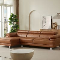 Sofá rinconero marrón 260x85x325cm Columbus 134 | Maisons du Monde